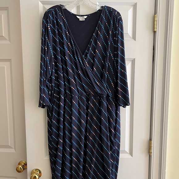 Boden | Dresses | Boden Cressida Navy Blue Faux Wrap Dress | Poshmark